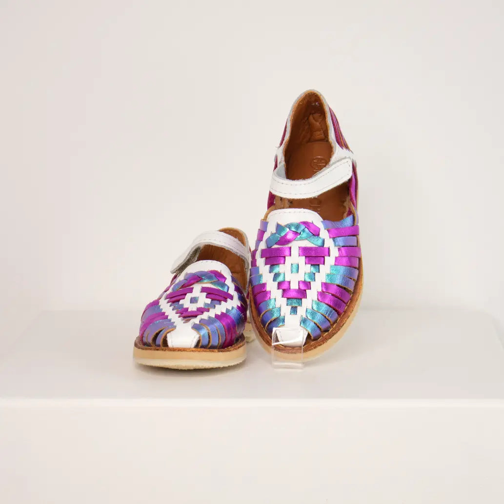 Sandales roses irisées – Huarache Ibarra Or rose | Mapache